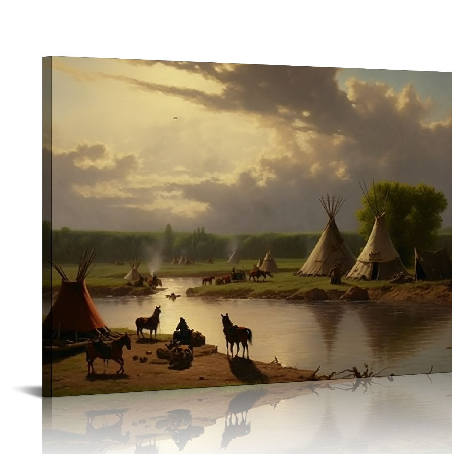 GOSMITH Native American Sioux Indian Teepee Camp Poster for Bedroom ...