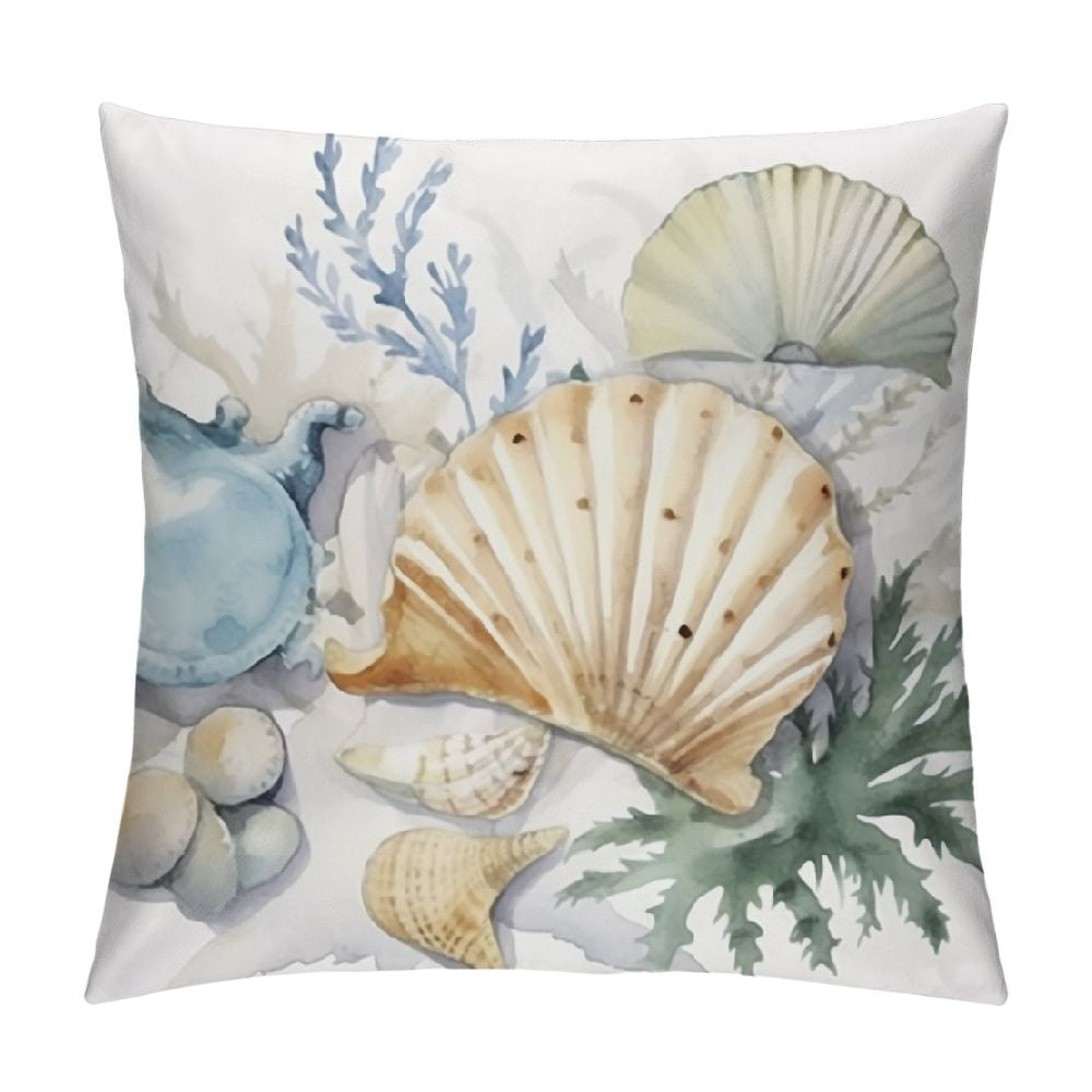 GOSMITH Nautical Coastal Throw Pillow Covers Ocean Themed Beach ...