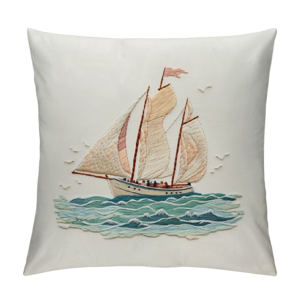 GOSMITH Nautical Throw Pillow Cushion Cover, Let Your Dreams Set Sail ...