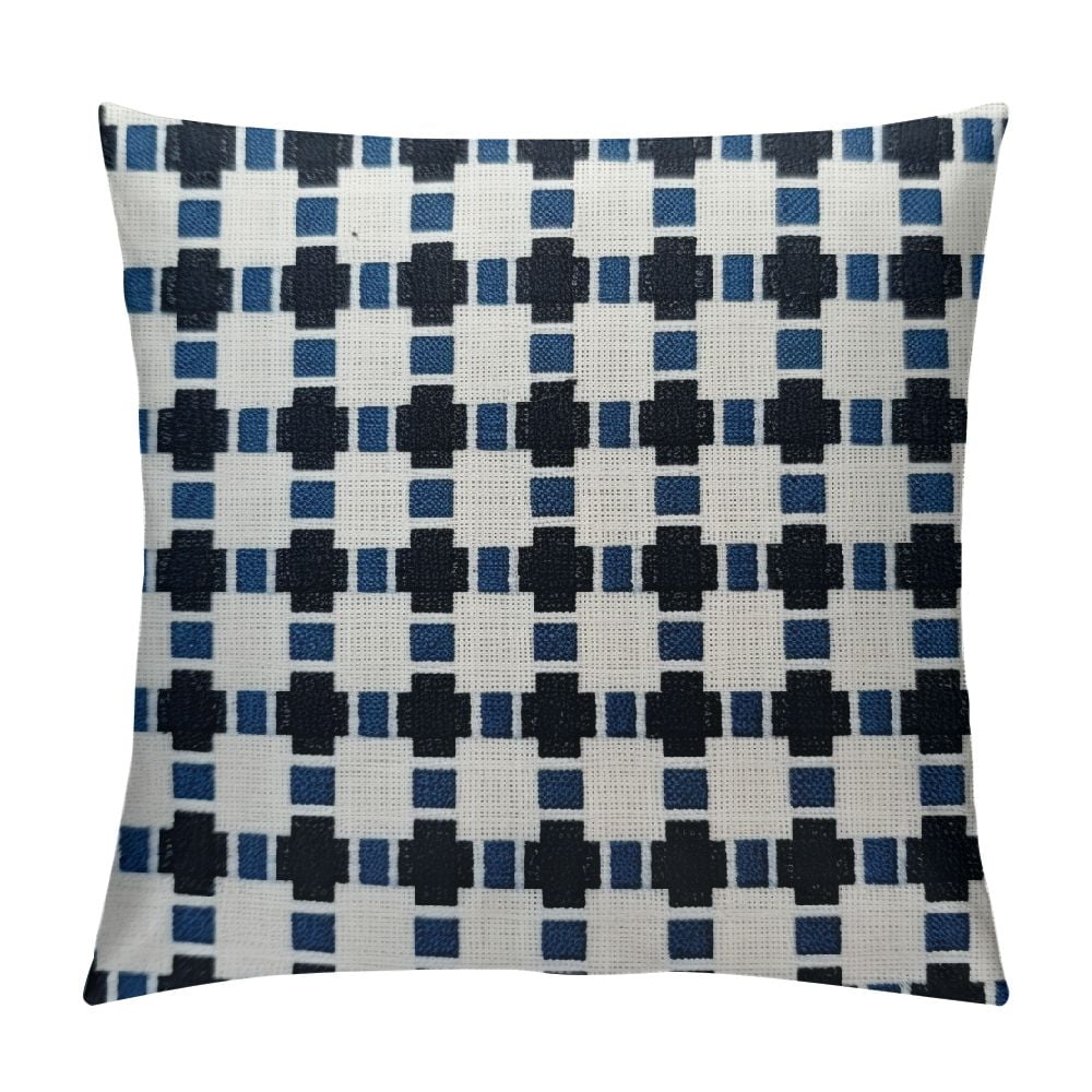 GOSMITH Navy Blue Throw Pillows Checker Plaid Pillow Covers for Bed ...