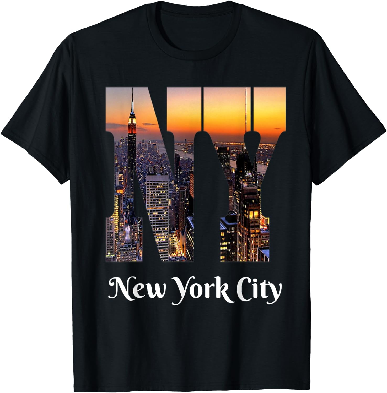 Leisuo New York City Iconic Skyline T-shirt 155285-black - Walmart.com