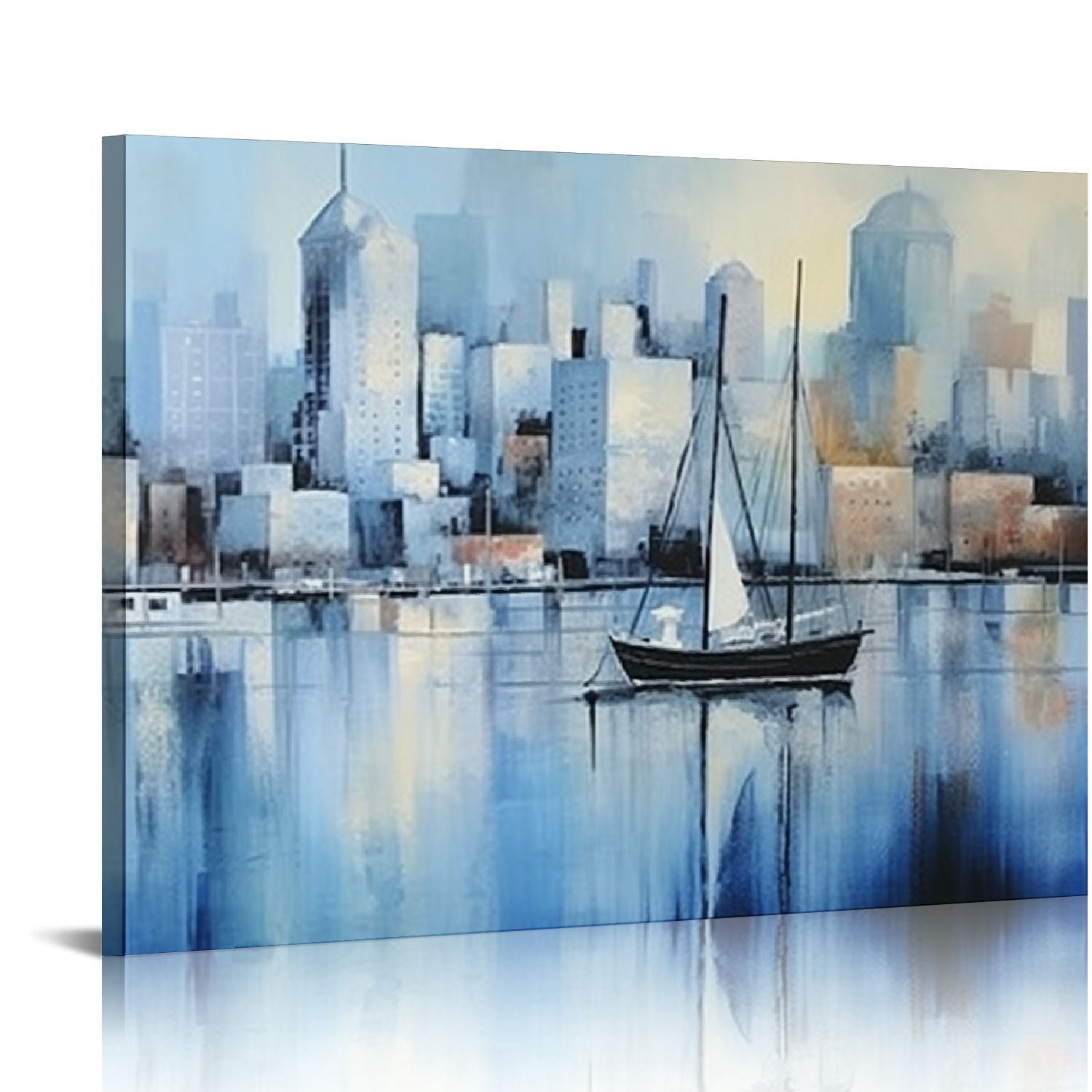 GOSMITH New York City Painting Brooklyn Bridge Wall Art Abstract ...