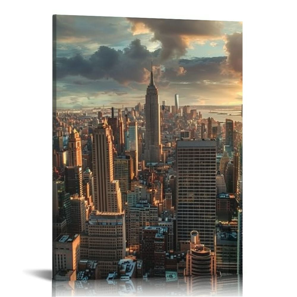 GOSMITH New York City Wall Art Decor Skyline of US Canvas Pictures ...