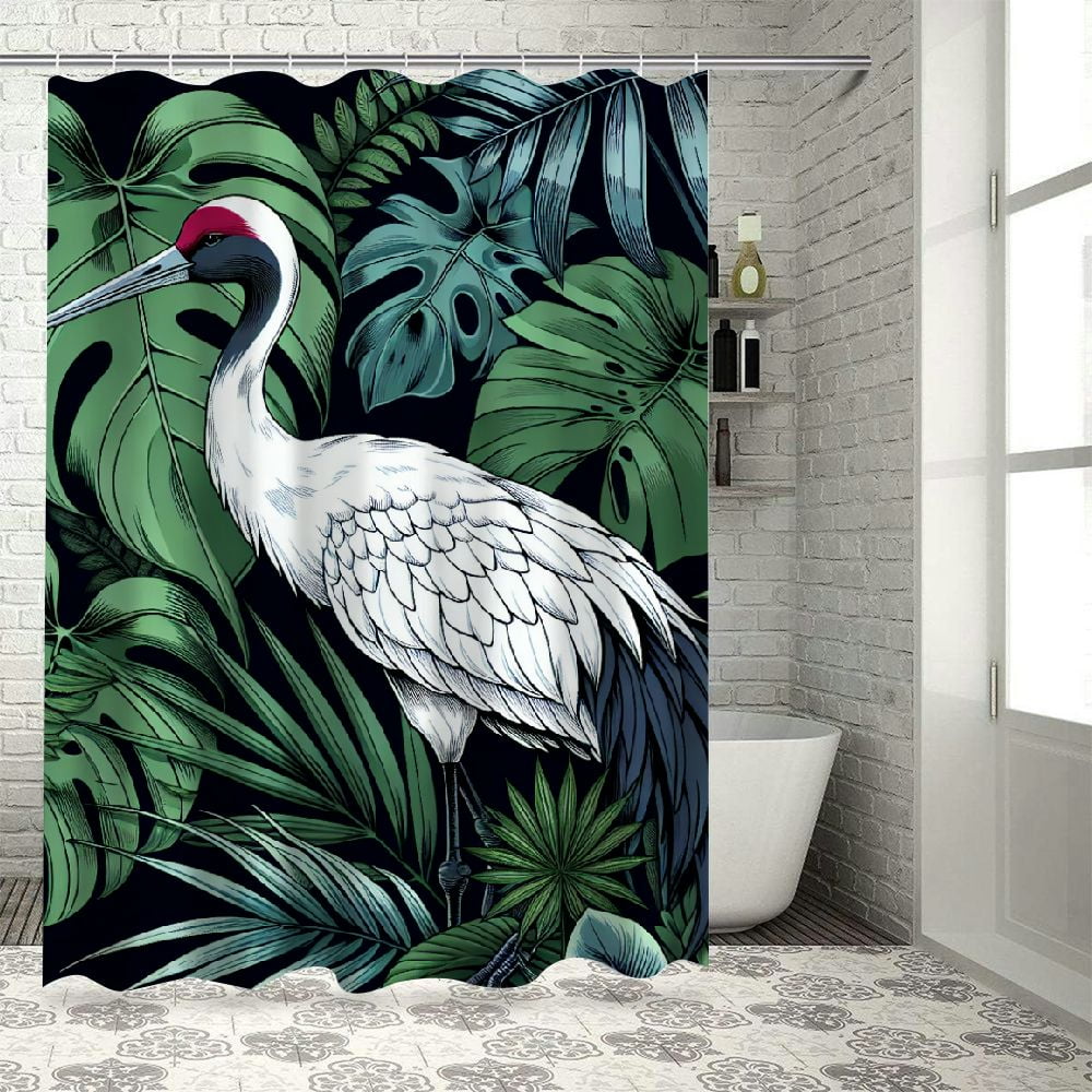 Leisuo Night Crane Bird Palm Trees Banana Tree Palm Leaves Floral ...