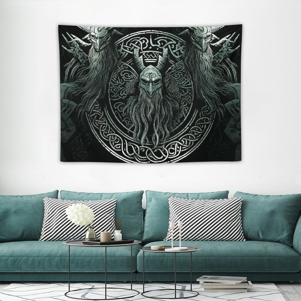 GOSMITH Norse Viking Tapestry, Odin Warrior Sword Axe Nordic Meditation ...