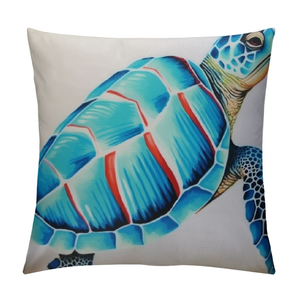 GOSMITH Ocean Theme Sea Creature Beach Turtle Decorative Throw Pillow ...