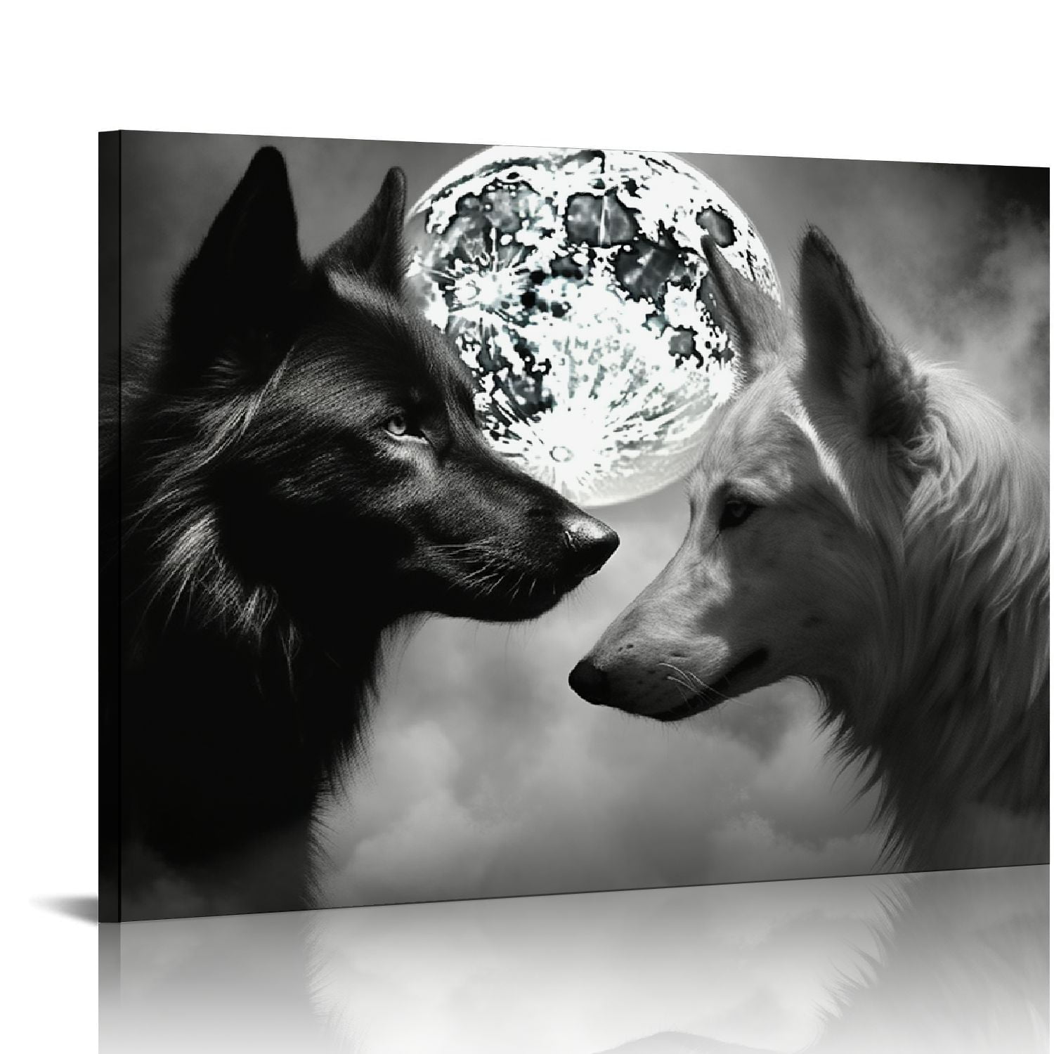 GOSMITH Our Hearts Black and White Wolf Wildlife Poster Picture HD Wall ...