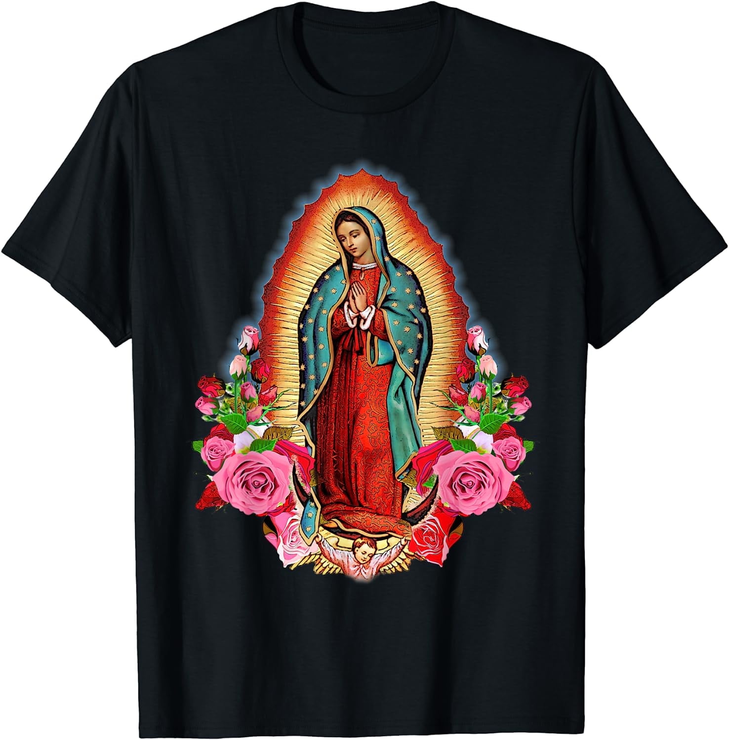 GOSMITH Our Lady of Guadalupe Saint Virgin Mary T-Shirt 144146-black ...