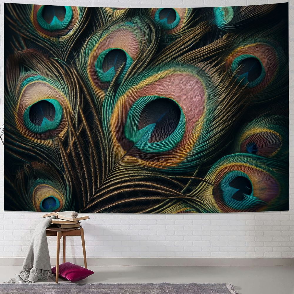 GOSMITH Overlapping Green Blue Peacock Feathers Home Decor Long Animal ...