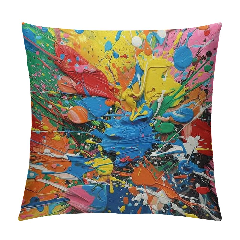 Leisuo Painting with Pillow Covers Color Spray Drop Decorative Cushion Cover Pillowcase ...