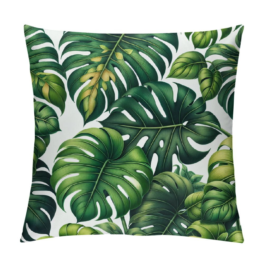 GOSMITH Palm Leaves Home Decorative Throw Pillows Covers, Tropical Leaf ...