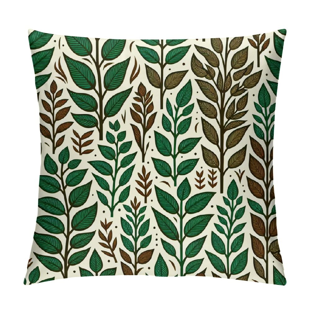 GOSMITH Palm Tree Pillow, Watercolor Style Forest Pattern of Coconut ...