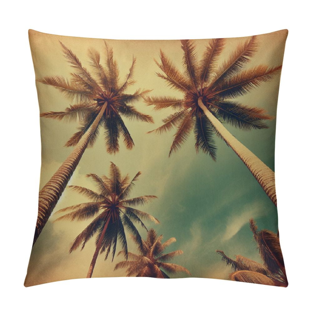 GOSMITH Palm Tree Throw Pillow Cushion Cover, Coconut Trees on Tropical ...