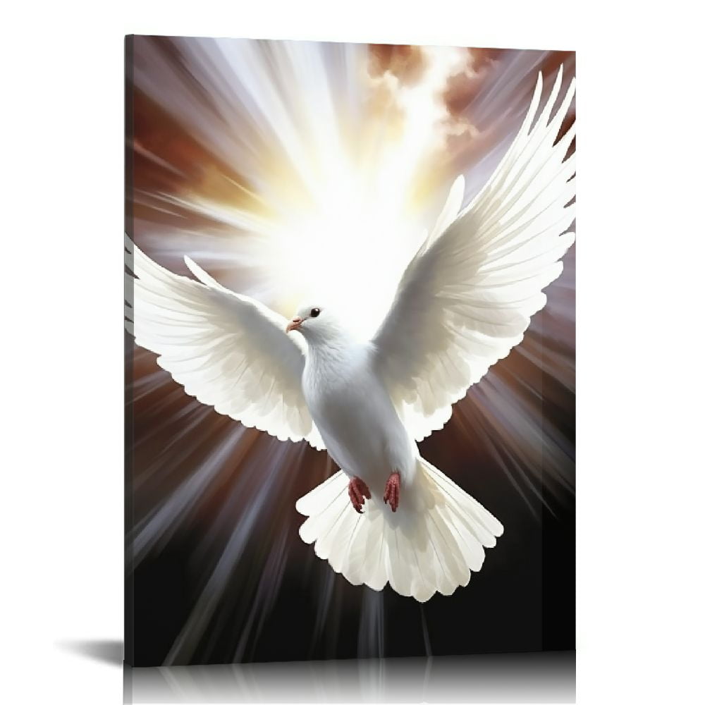 GOSMITH Peace Bird White Dove Swing Flying In The Sun Wall Art Picture ...