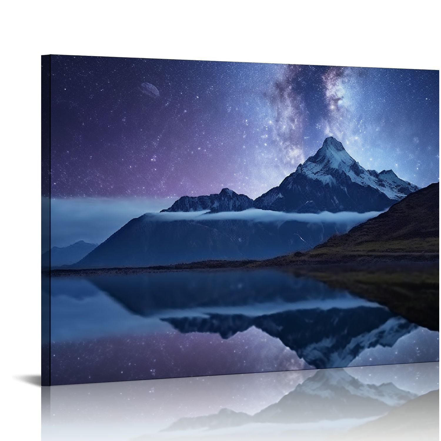 GOSMITH Peaceful Star Lake Landscape Wall Art For Bedroom,Starry Night ...