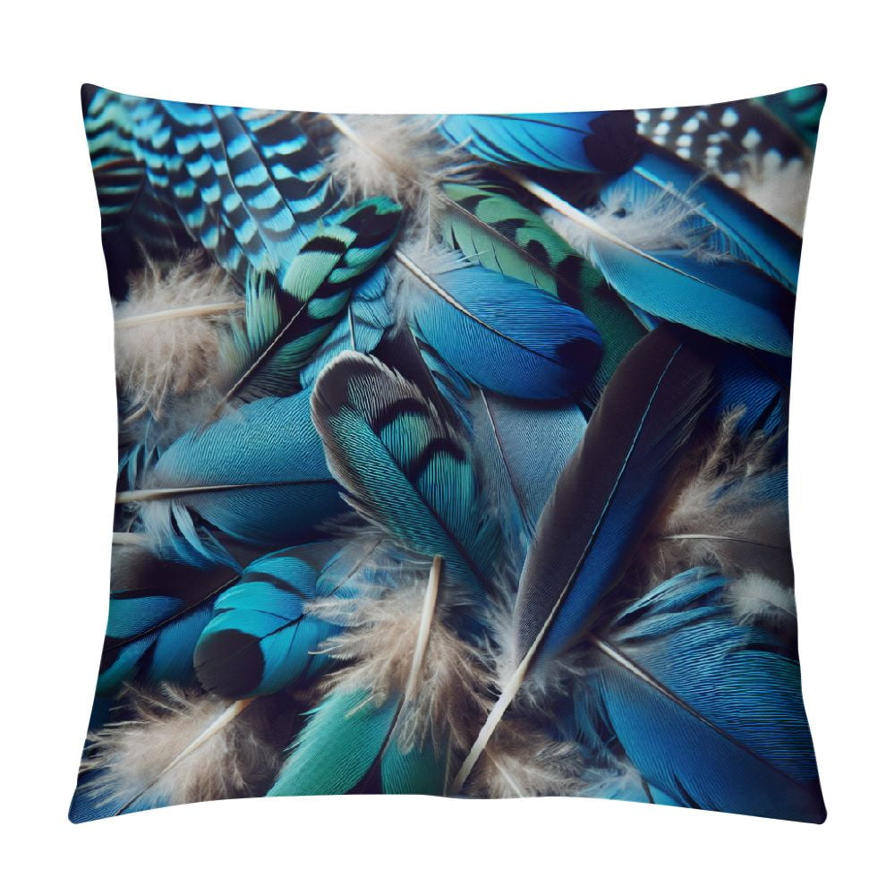 GOSMITH Peacock Feather Body Pillow Cover Watercolor Colorful Peacock ...