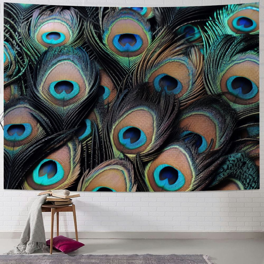 GOSMITH Peacock Feather Watercolor Wall Art Tapestry Painting - Walmart.com