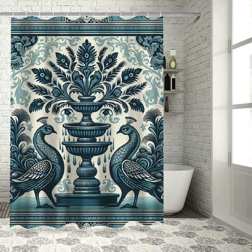 GOSMITH Peacock Mascot Animal Totem Victorian Flowers Lucky Teal Blue ...