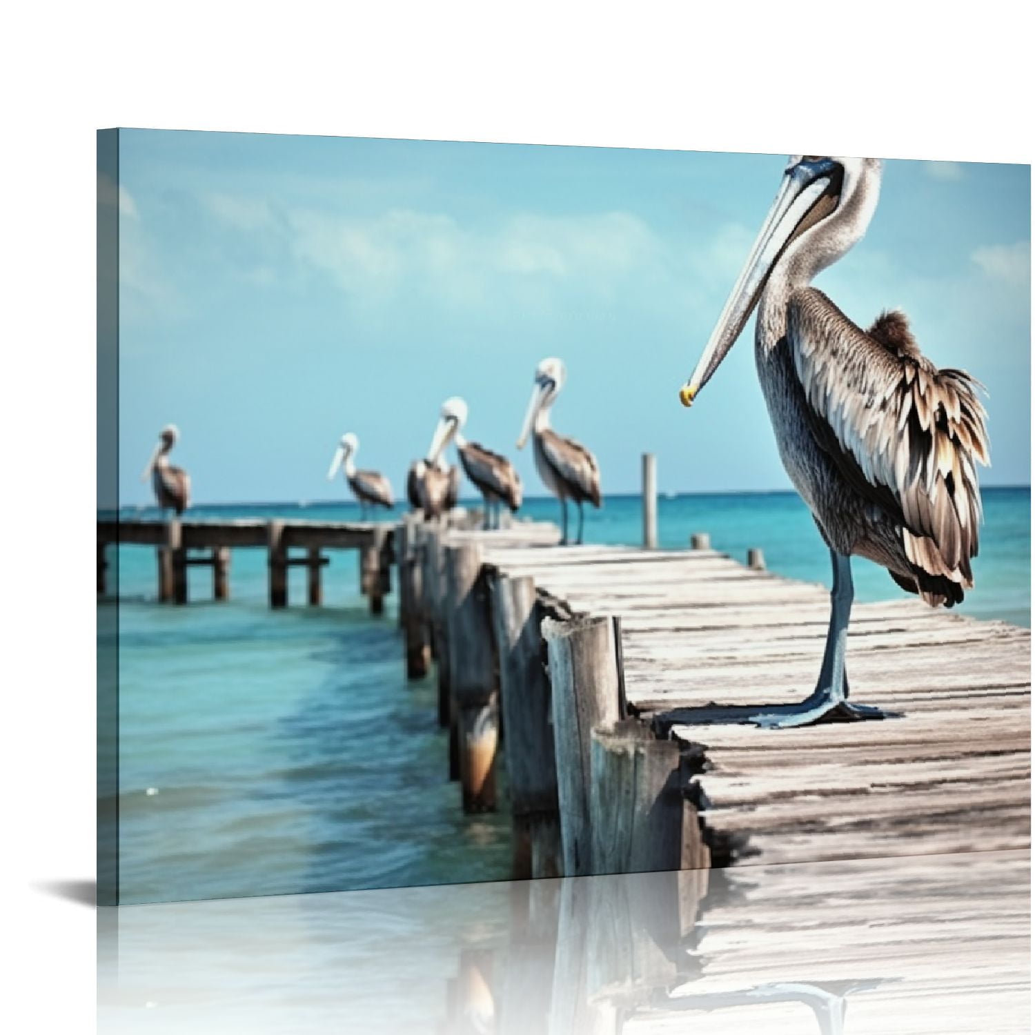 GOSMITH -Pelican Coastal Beach Birds Pictures Wildlife Wall Decor for ...
