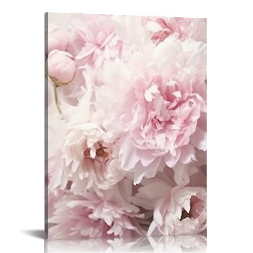 GOSMITH Peony Flower Canvas Wall Art Pink Rose Poster Abstract Flower ...
