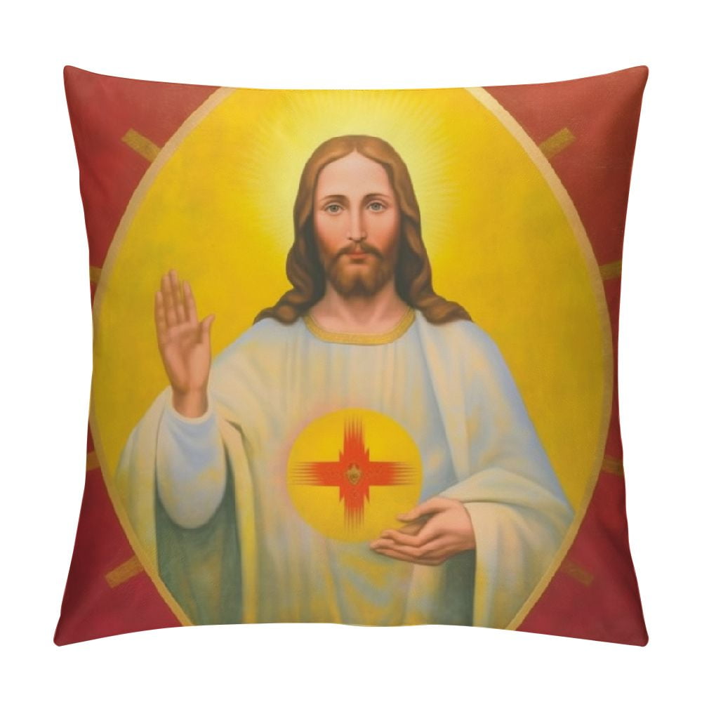 GOSMITH Picture Sacred Heart of Jesus Decorative Throw Pillow Covers ...