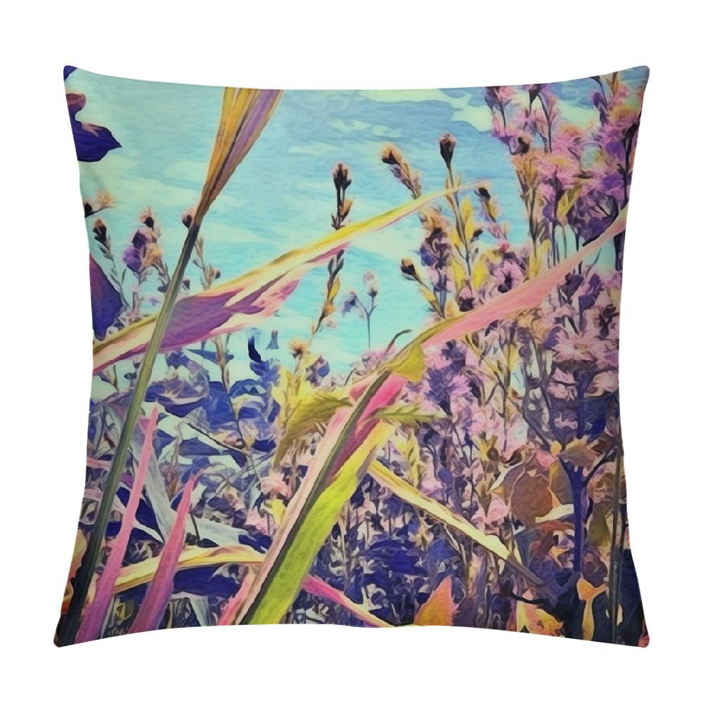 GOSMITH Pillow Case Watercolor Floral Abstract Art Painting,Cushion ...
