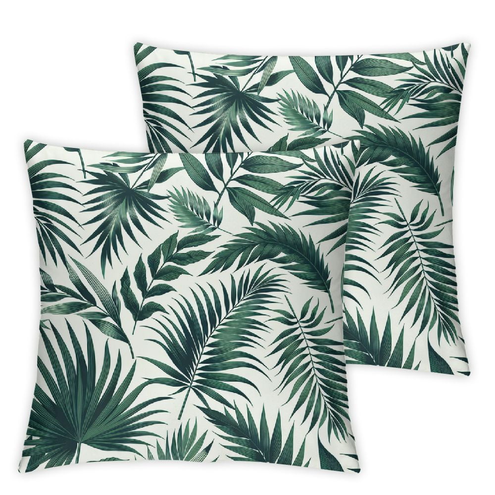 GOSMITH Pillow Covers 2-Pack Palm Leaf Tropical Plant Vivid Realistic ...