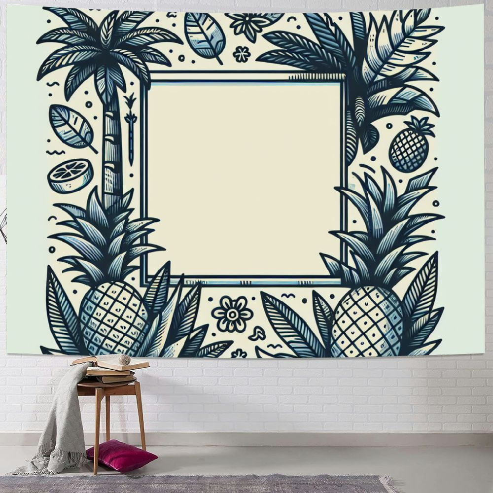 GOSMITH Pineapple Decorative Watercolor Tropical Island Style Border ...