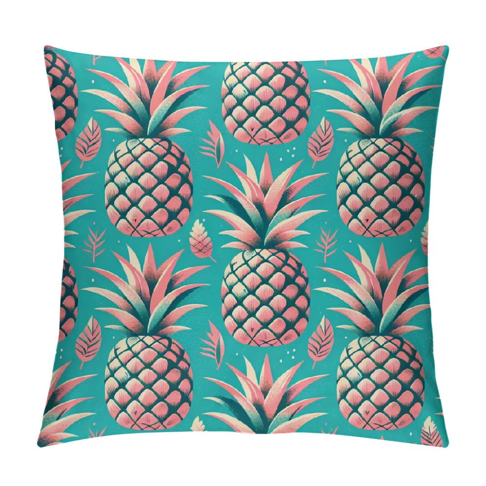 GOSMITH Pineapple Throw Pillow Cover,Watercolor Fruit Pink Magenta ...