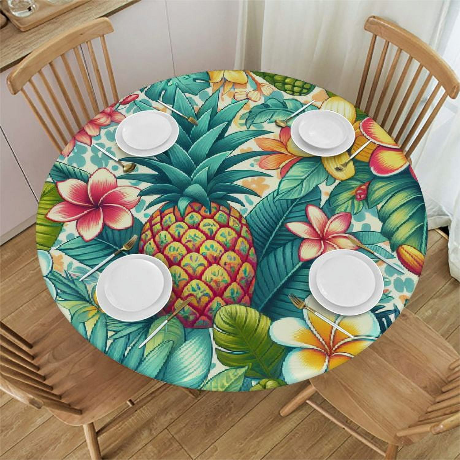 GOSMITH Pineapple Tropical Palm Leaves and Flowers Waterproof Resistant ...