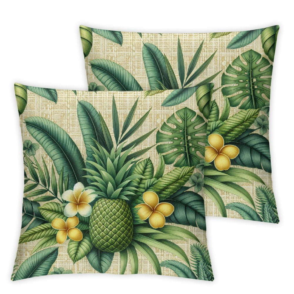 GOSMITH Pineapples Decorative Lumbar Hawaii Summer Tropical Palm Leaves ...
