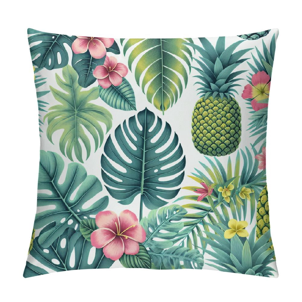 GOSMITH Pineapples Rectangle Pillow Cases Hawaii Summer Tropical Palm ...