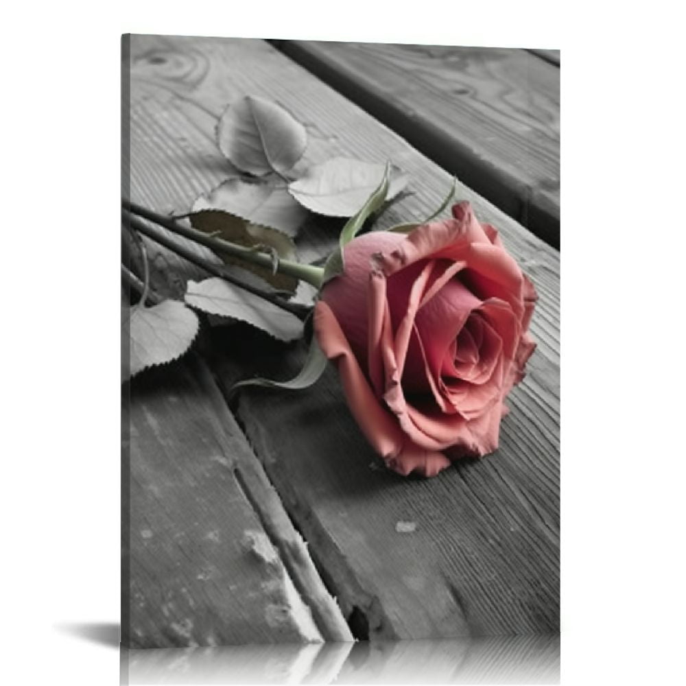 GOSMITH Pink Wall Art for Bedroom Pink Rose Flowers Pictures Bathroom ...