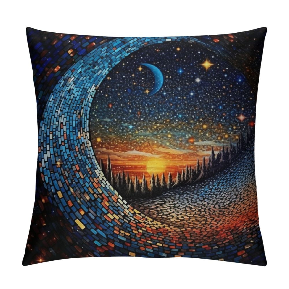 GOSMITH Planet Throw Pillow Cover Fantasy Starry Sky Universe Outer ...