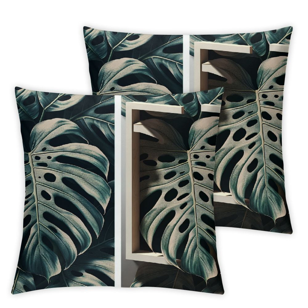 GOSMITH Printed on Both Sides Tropical Leaves Green Palm Leaf 2-Piece ...