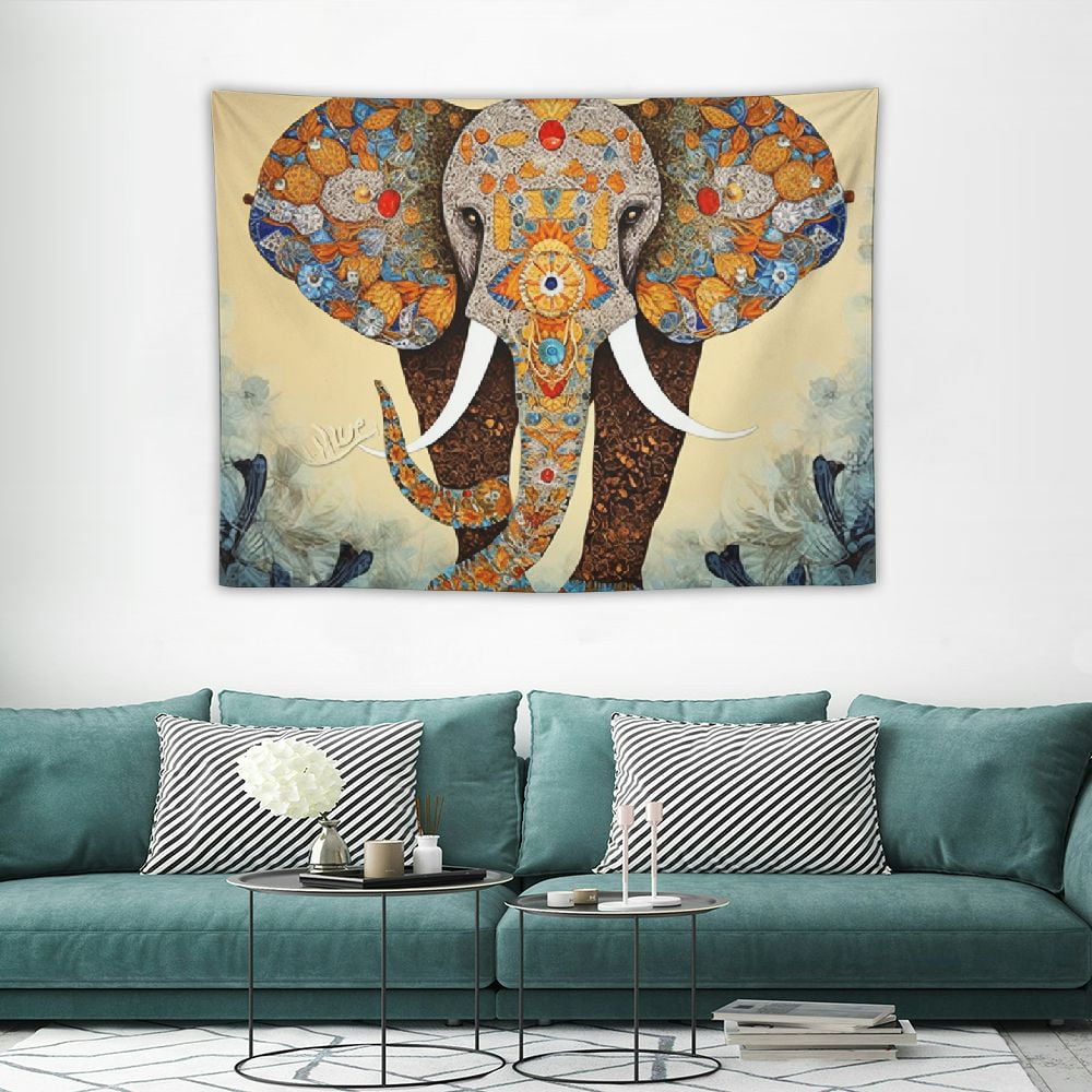GOSMITH Psychedelic Elephant Tapestry Wall Hanging,Bohemian Tapestry ...