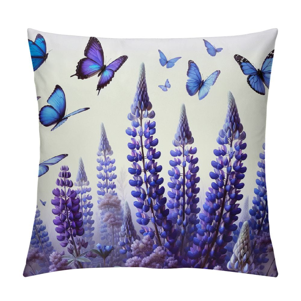 GOSMITH Purple Lavender Pillow Covers Modern Art Butterfly Throw Pillow ...