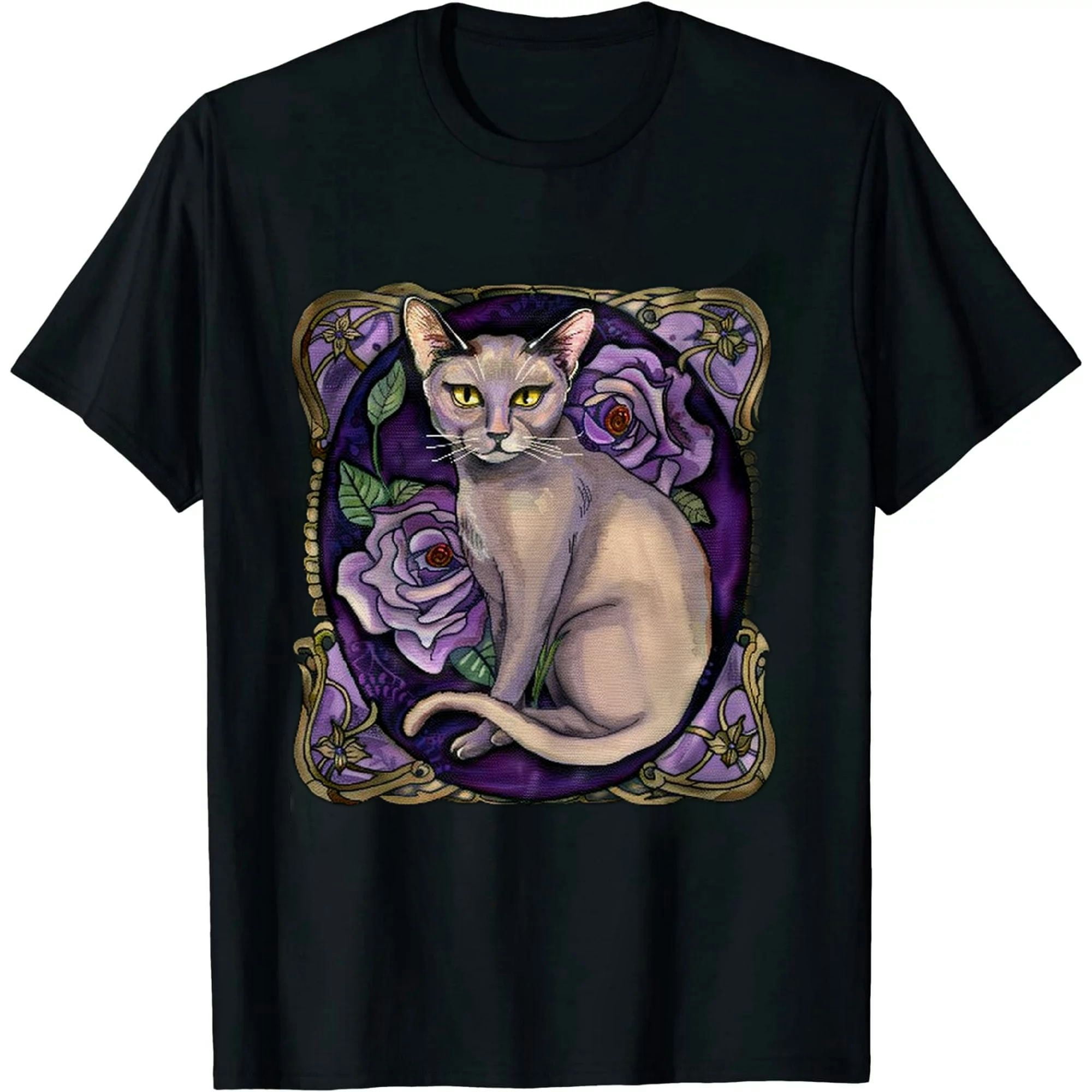 GOSMITH Purple Roses White T-Shirt - Walmart.com