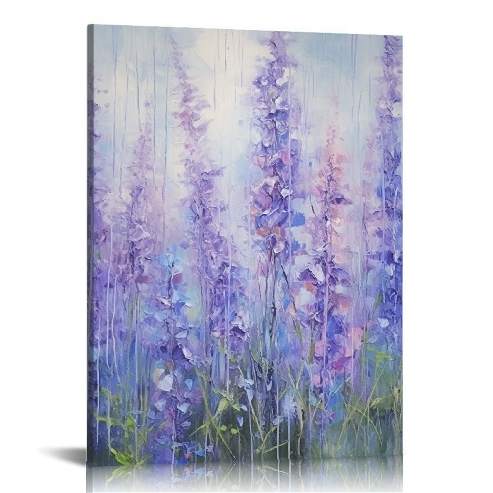 GOSMITH Purple Wall Decor Abstract Lavender Canvas Wall Art Botanical ...