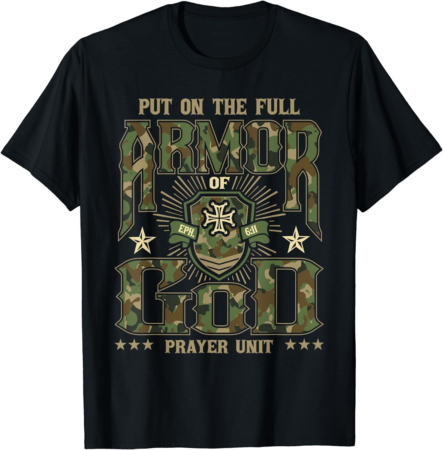 GOSMITH Put On The Full Armor Of God - T-Shirt 87849-black - Walmart.com