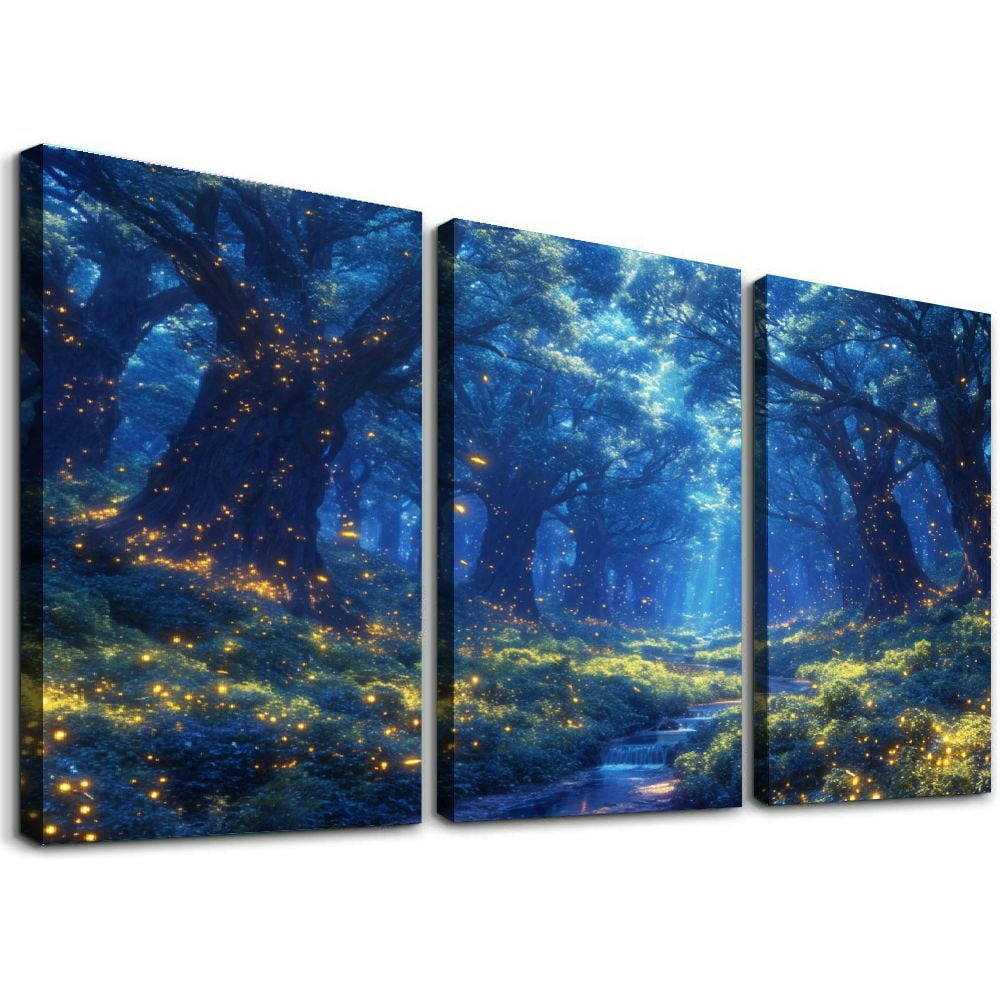 GOSMITH Quiet Forest Deep Blue Forest Giant Trees Streams Fireflies ...