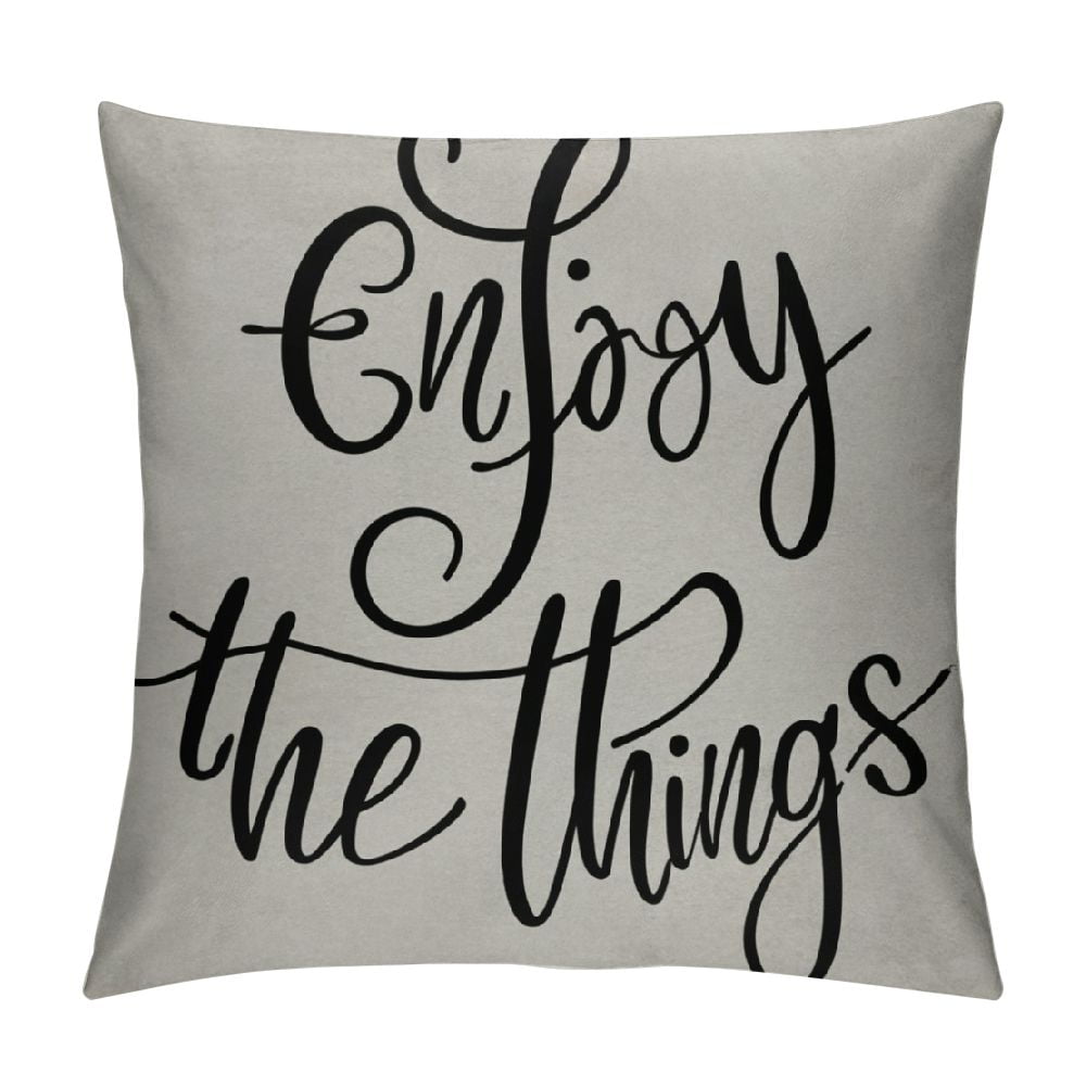 GOSMITH Quote Saying Decor Throw Pillow Covers Enjoy The Little Things ...