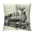 GOSMITH (RB) Vintage Drawing Train Locomotive Throw Pillow Case, Train ...