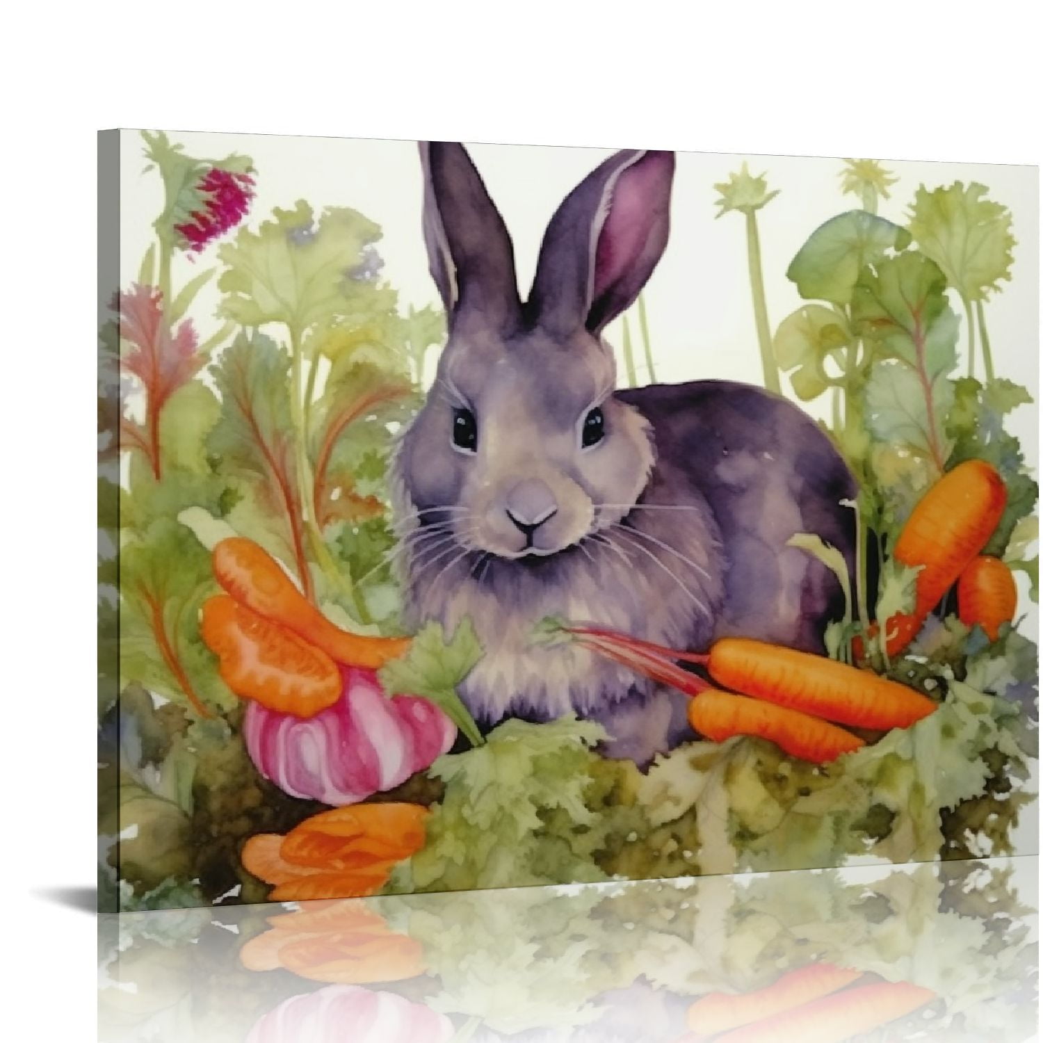 GOSMITH Rabbit with Carrots Canvas Wall Art - Walmart.com