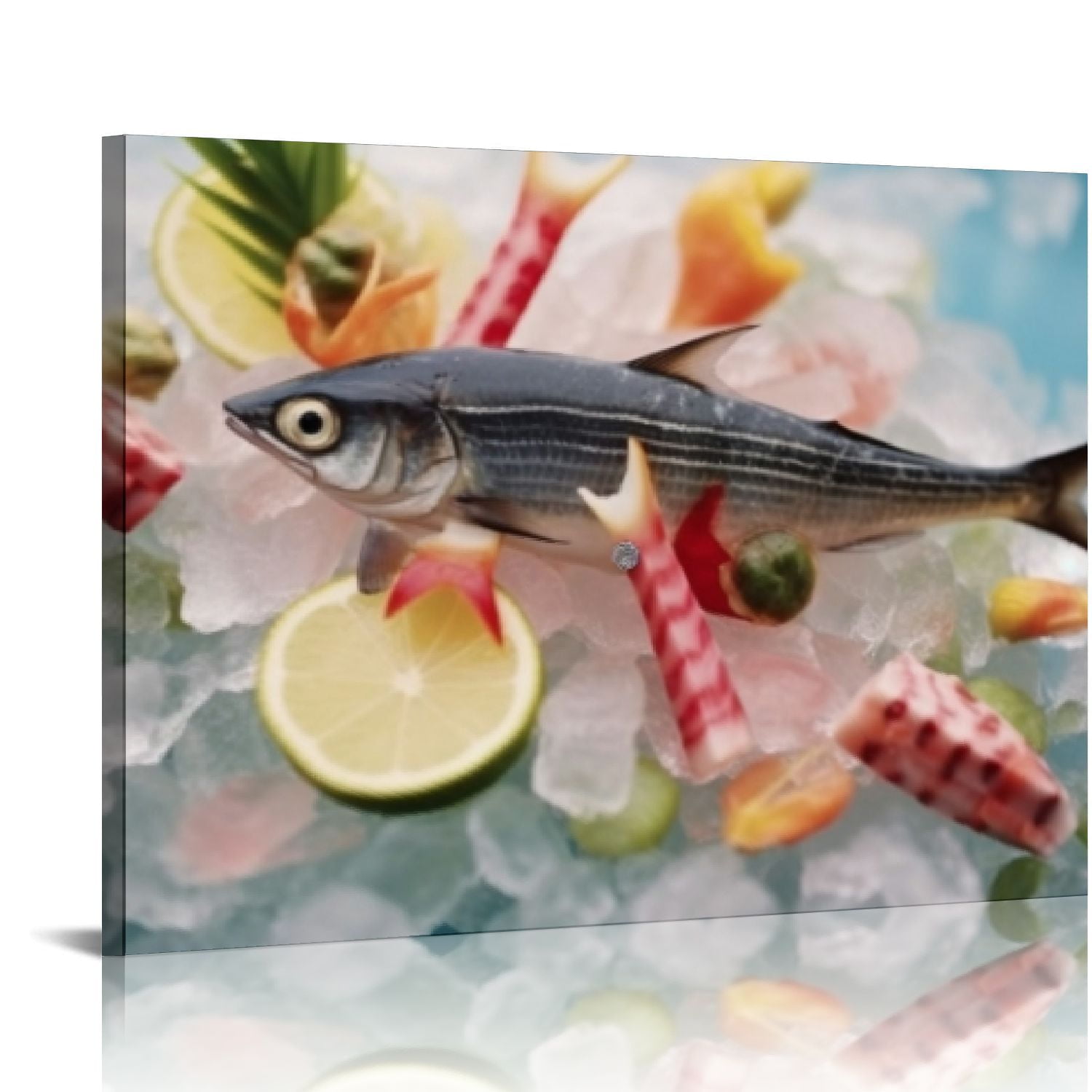 GOSMITH Ready to Hang Wall Art Poster Picture Saury sashimi Modern ...