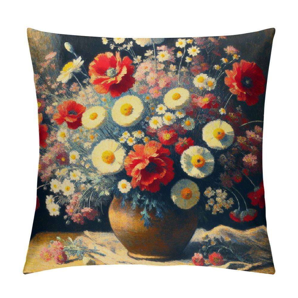 GOSMITH Rely+ Pierre Auguste Renoir Flower in a Vase Classic Arts Throw ...