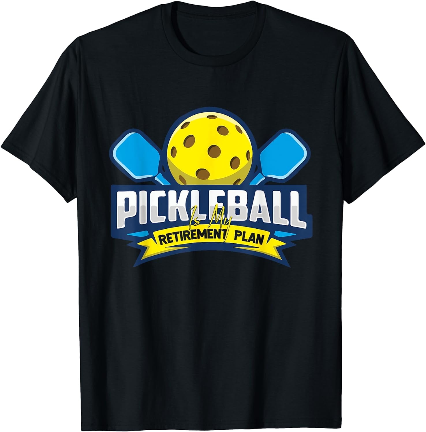 GOSMITH Retirement Pickleball Apparel Pickle Ball T-Shirt 145005-black ...
