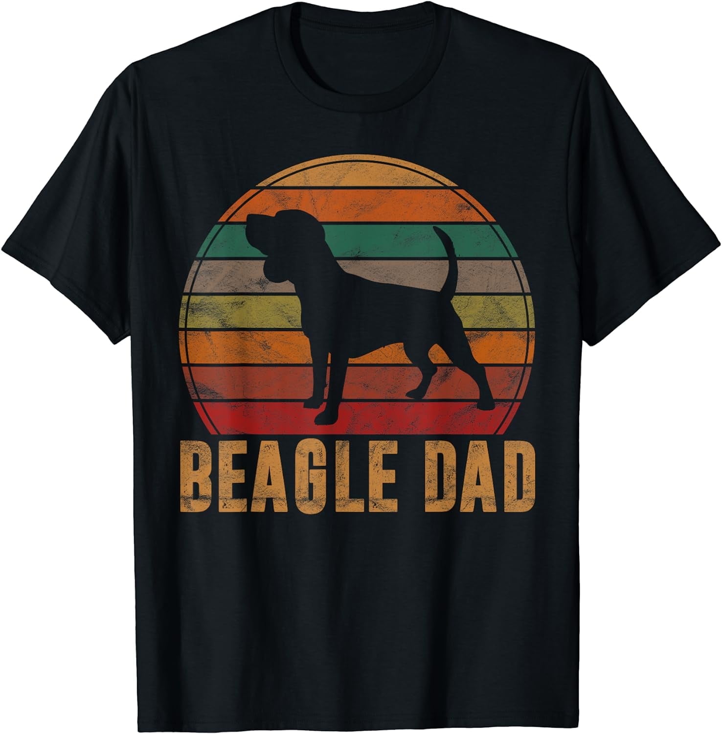 GOSMITH Retro Beagle Dad Gift Dog Owner Pet Tricolor Beagle Father T ...