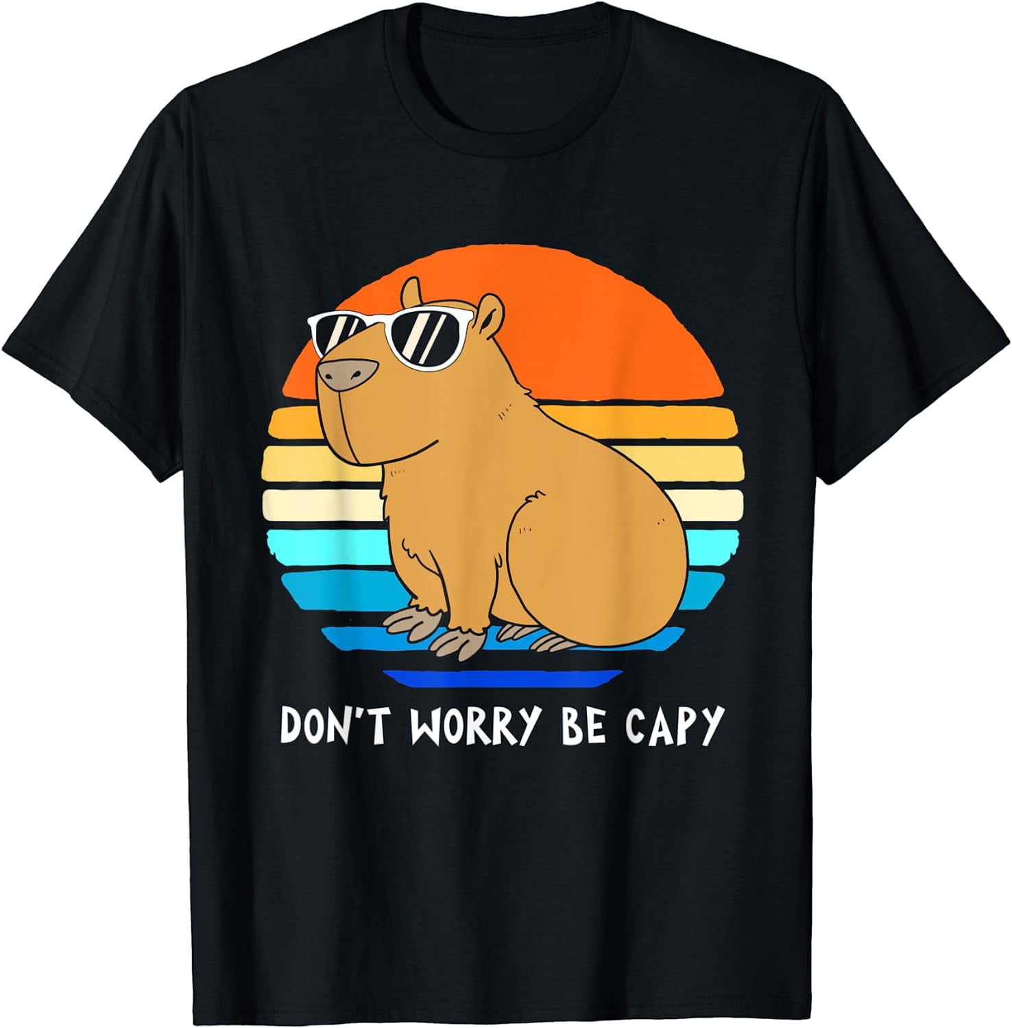 GOSMITH Retro Rodent Funny Capybara Dont Be Worry Be Capy T-Shirt 99222 ...