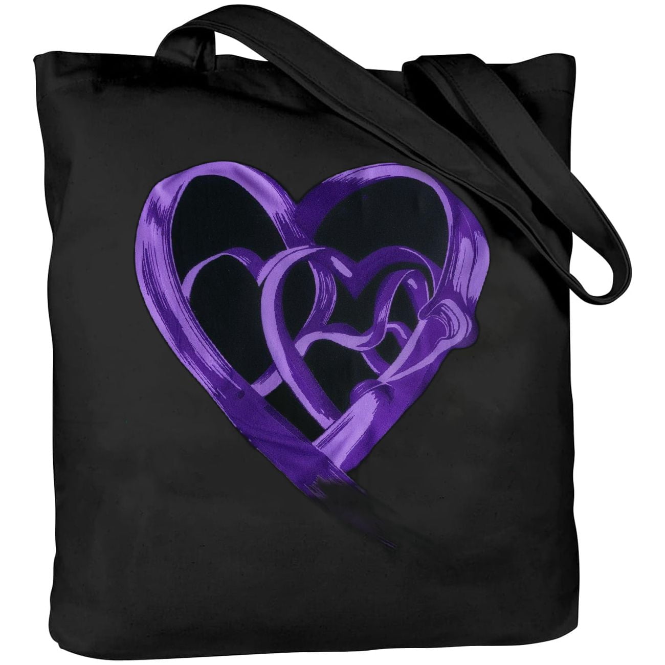 GOSMITH Reusable Grocery Bags Heartbeat Purple Ribbon Domestic Violence ...